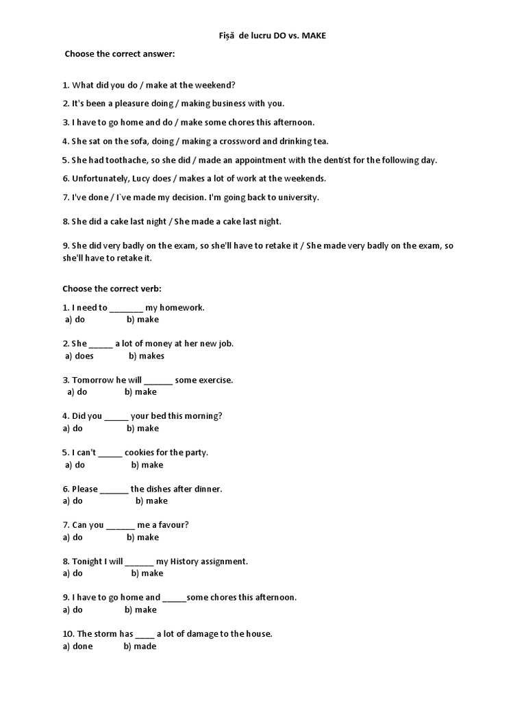 Understanding "Do" vs. "Make" Usage | PDF