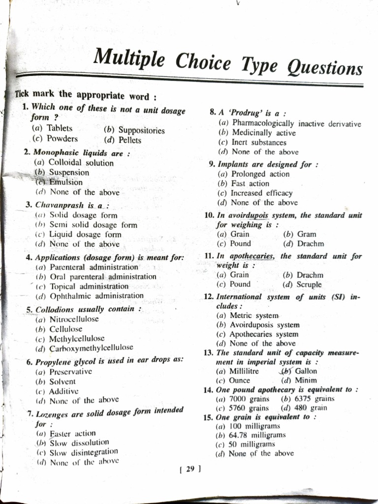 Pharmaceuits MCQ | PDF | Tablet (Pharmacy) | Sterilization (Microbiology)