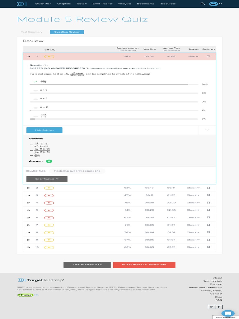 Module 5 Review Quiz | PDF