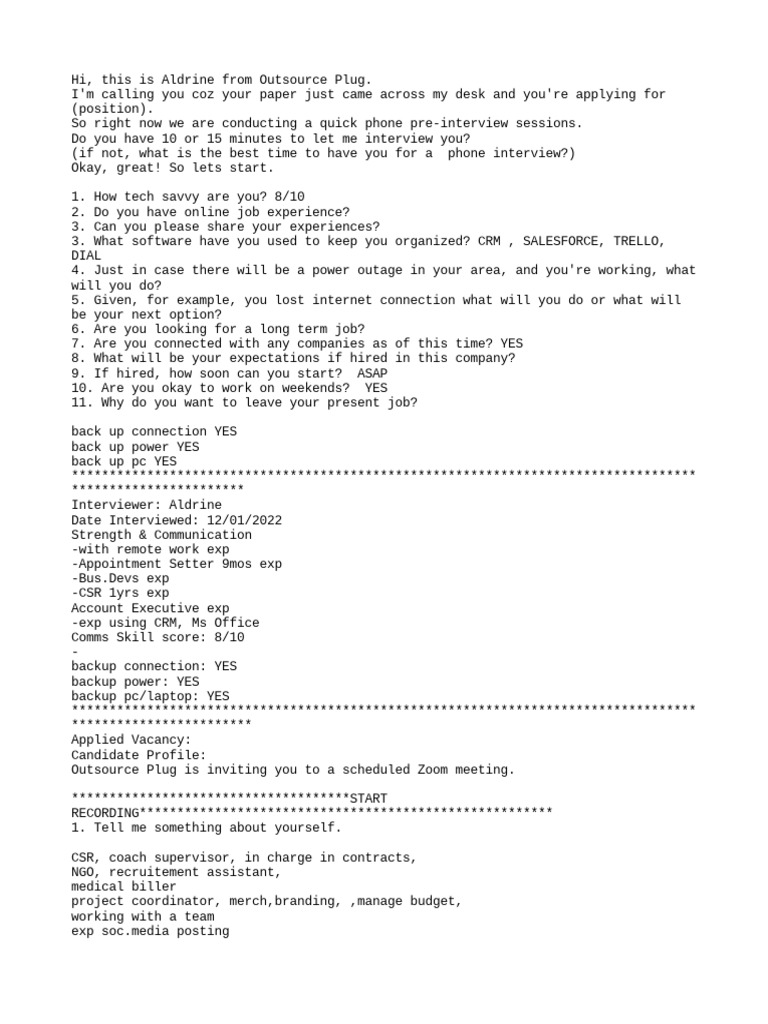 Interview Script | PDF | Cyberspace | Computing