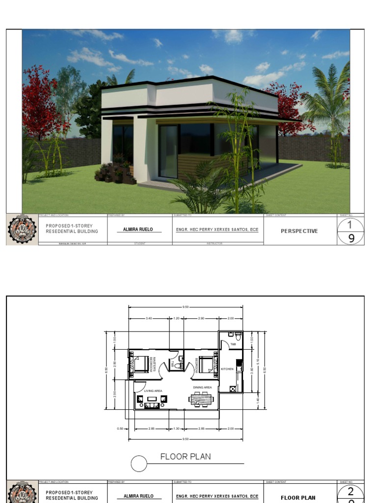 Proposed 1-Storey Resedential Building: Perspective | PDF | Building ...