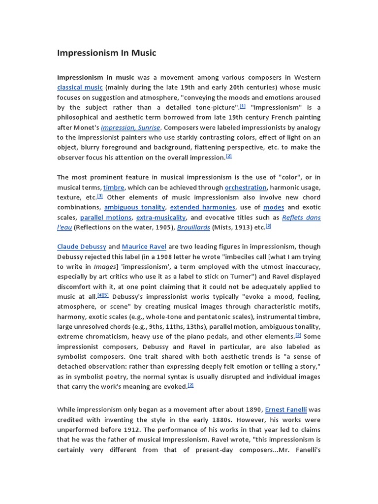 Impressionism in Music | PDF | Classical Music