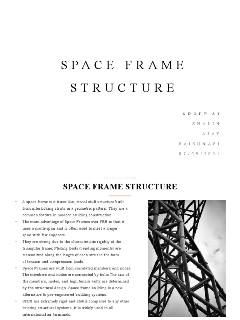 Space Frame Structure: Group A1 | PDF | Civil Engineering | Building ...