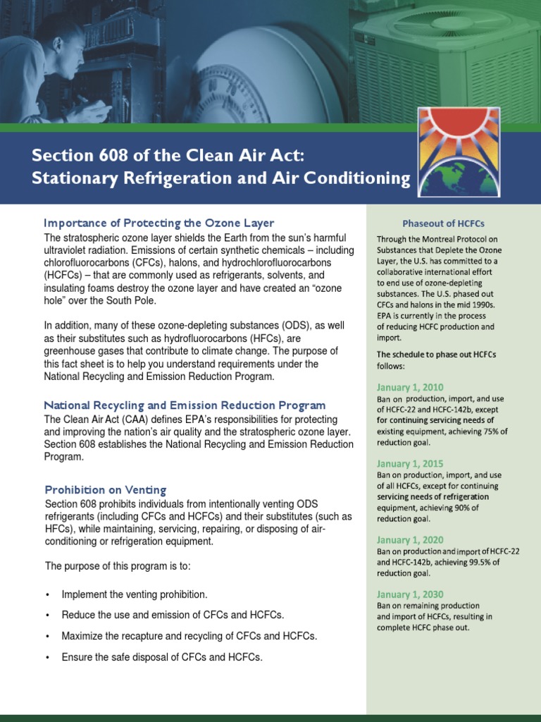 Section 608 of The Clean Air Act | PDF | Chlorofluorocarbon | Pollution