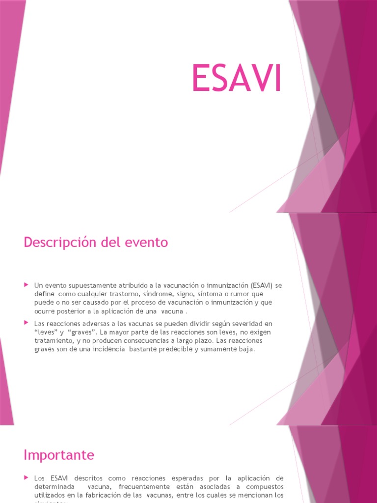 ESAVI | PDF | Vacunas | Enfermedades y trastornos
