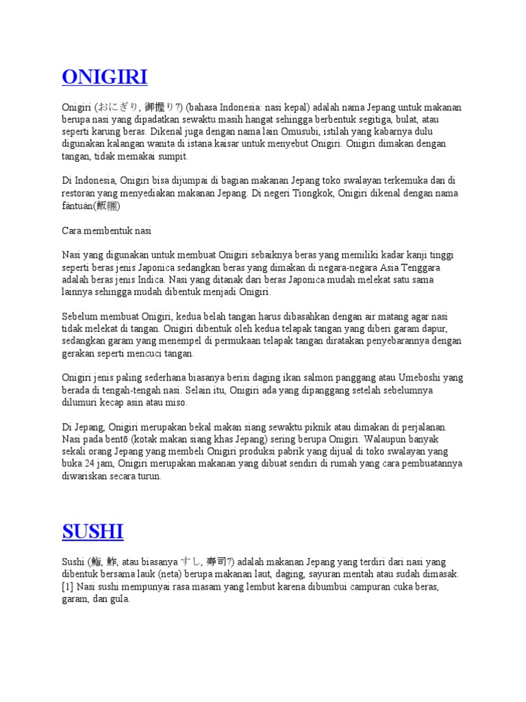 Onigiri | PDF