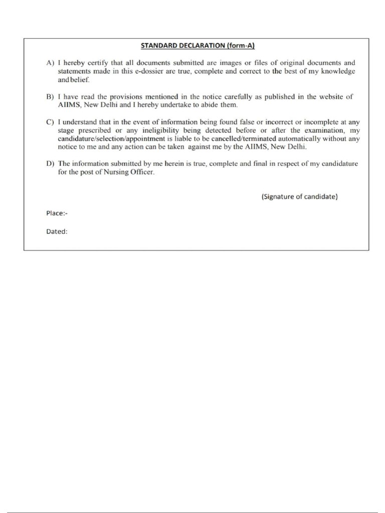 Self Declaration | PDF