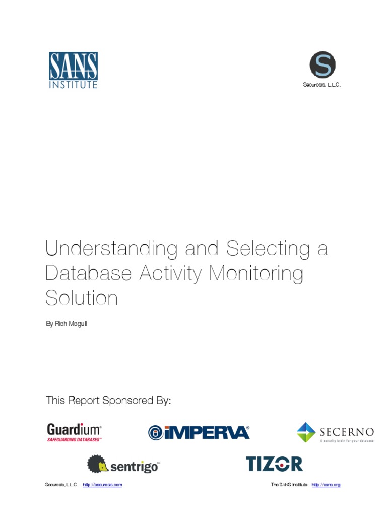 Understanding and Selecting A Database Activity Monitoring Solution ...