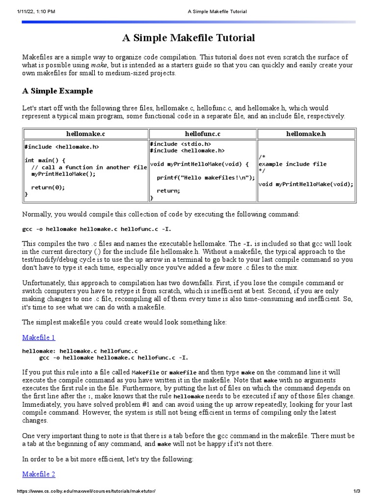 A Simple Makefile Tutorial | PDF | Information Technology Management ...