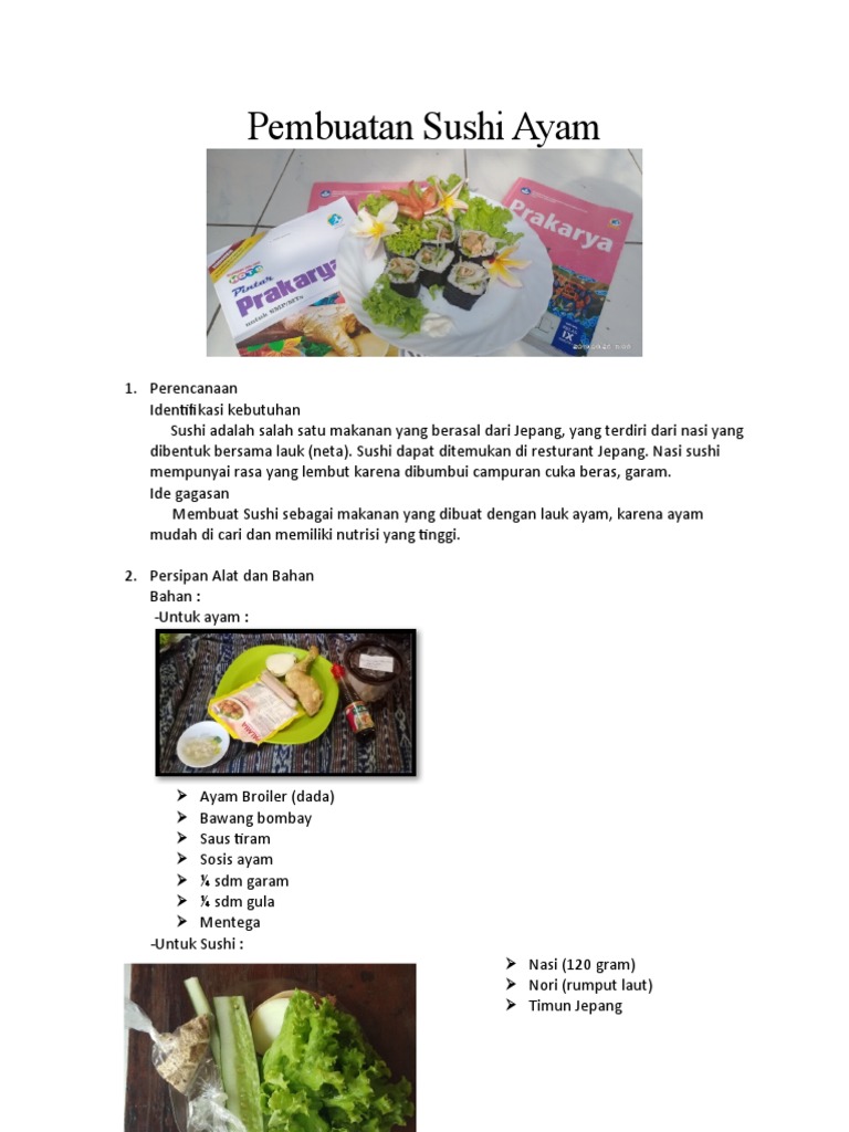 Sushi Ayam: Membuat Variasi Baru dari Masakan Jepang Tradisional | PDF