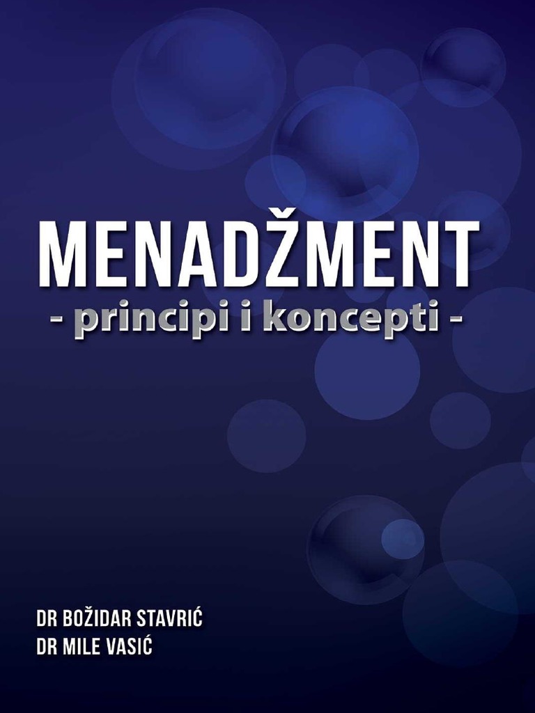 Menadzment Principi I Koncepti VASIC | PDF