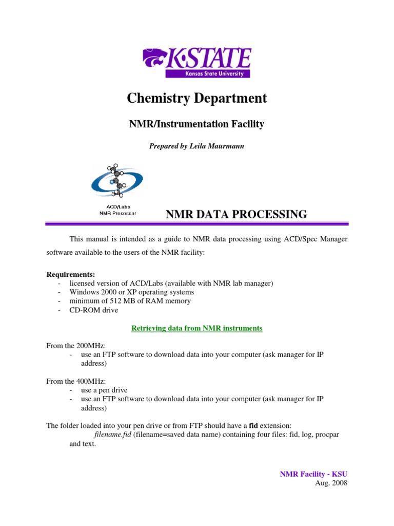 ACDLabs NMR Data Processing | PDF | Fourier Transform | File Transfer Protocol