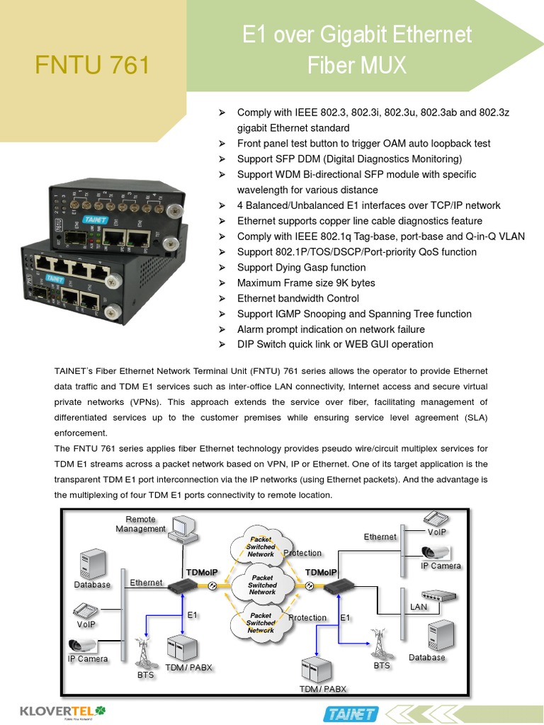 TDM Over IP Multiplexer Datasheet | PDF | Computer Network | Ethernet TDM Over IP Multiplexer Datasheet | PDF | Computer Network | Ethernet