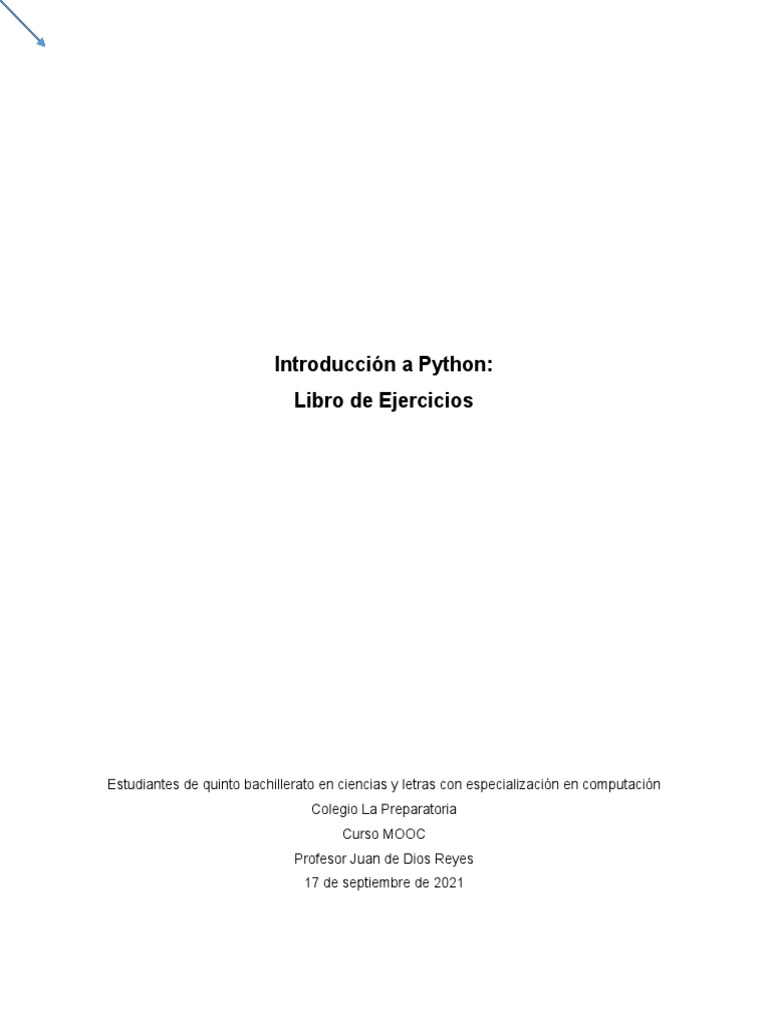Libro de Ejercicios - Introducción A Python (Corregido) | PDF