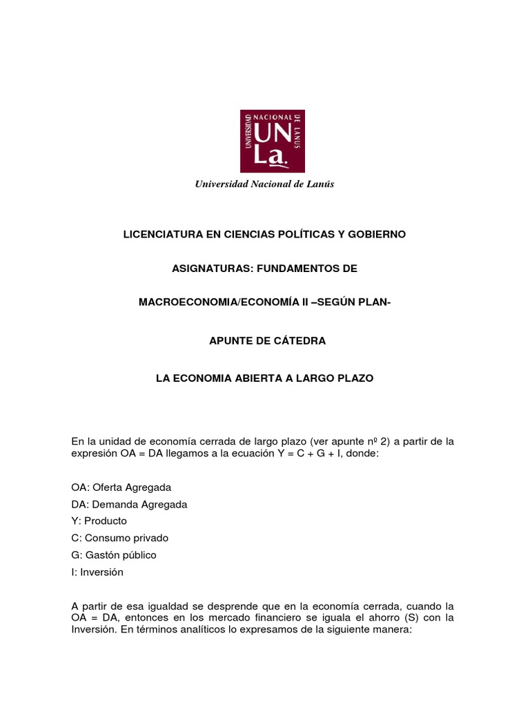 Apunte Macro LP Ec Abierta CCPP | PDF | Tipo de cambio | Macroeconómica