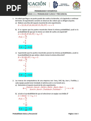 Probabilidad Clasica Formulario Probabilidad 4º ESO.