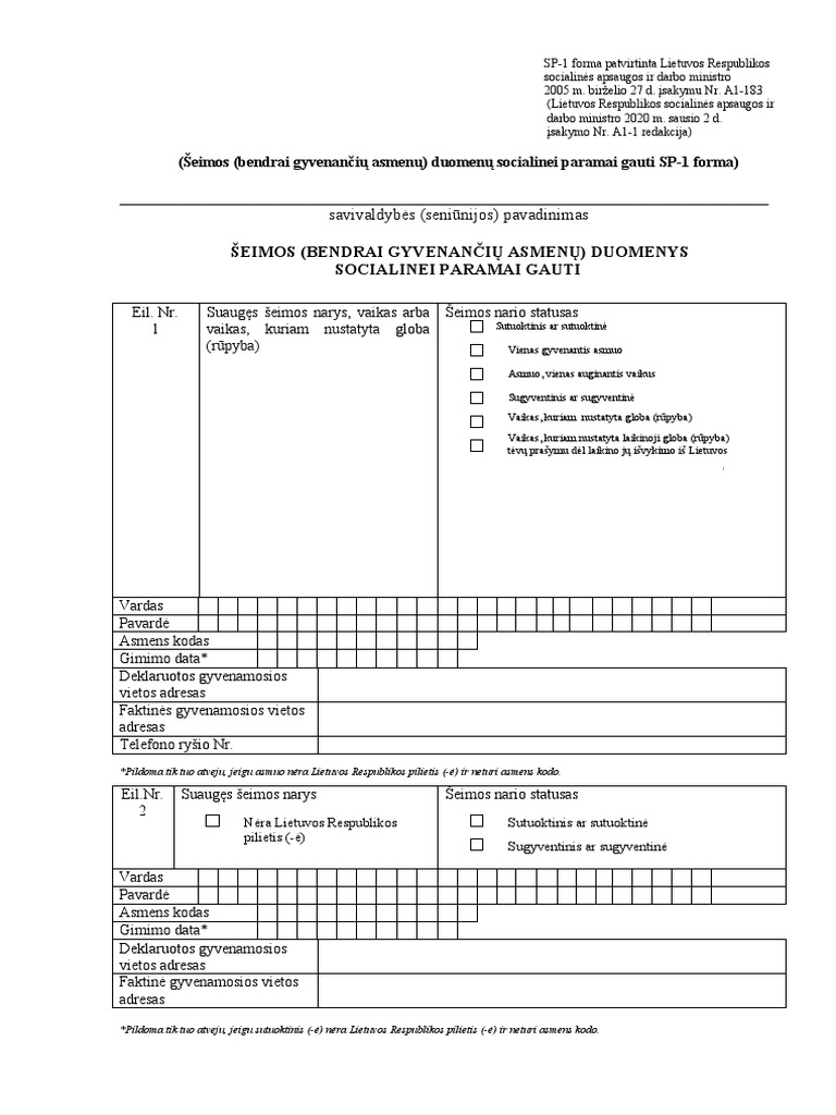SP-1 Formos Keitimas | PDF