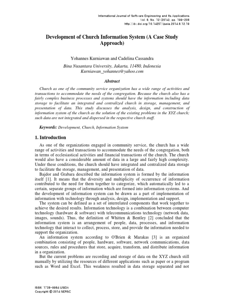 Development of Church Information System1 | PDF | Information System ...