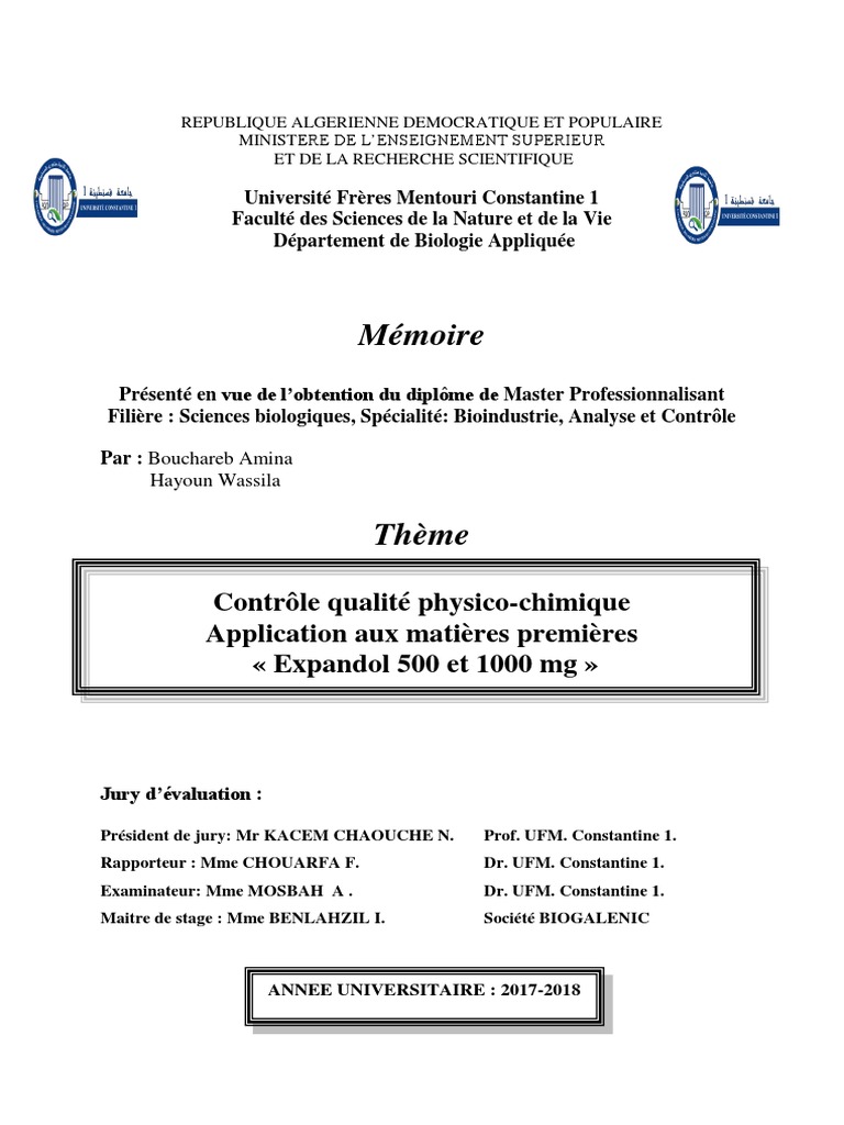 Contrôle qualité d'Expandol 500 et 1000 mg | PDF | Médicament générique ...