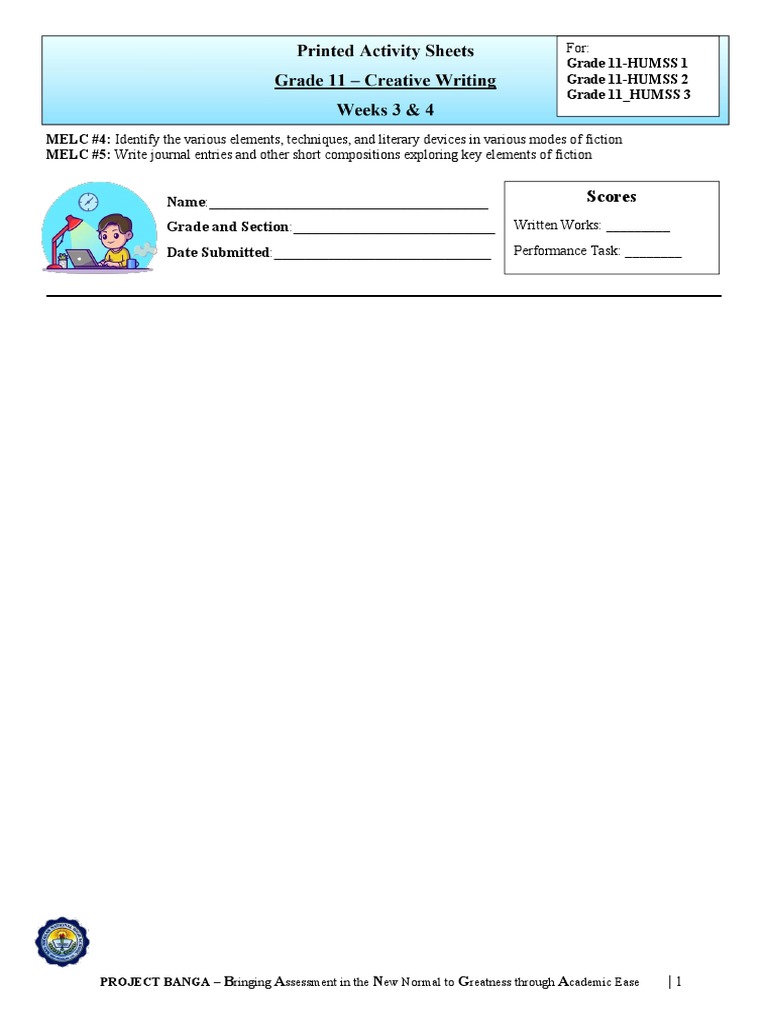 g11 Creative Writing Humss As q1 w5 6 Camagon | PDF | Plot (Narrative ...