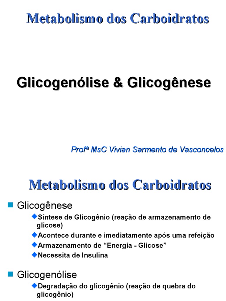 11 Glicogenese e Glicogenolise | PDF | Glicogênio | Biologia Celular