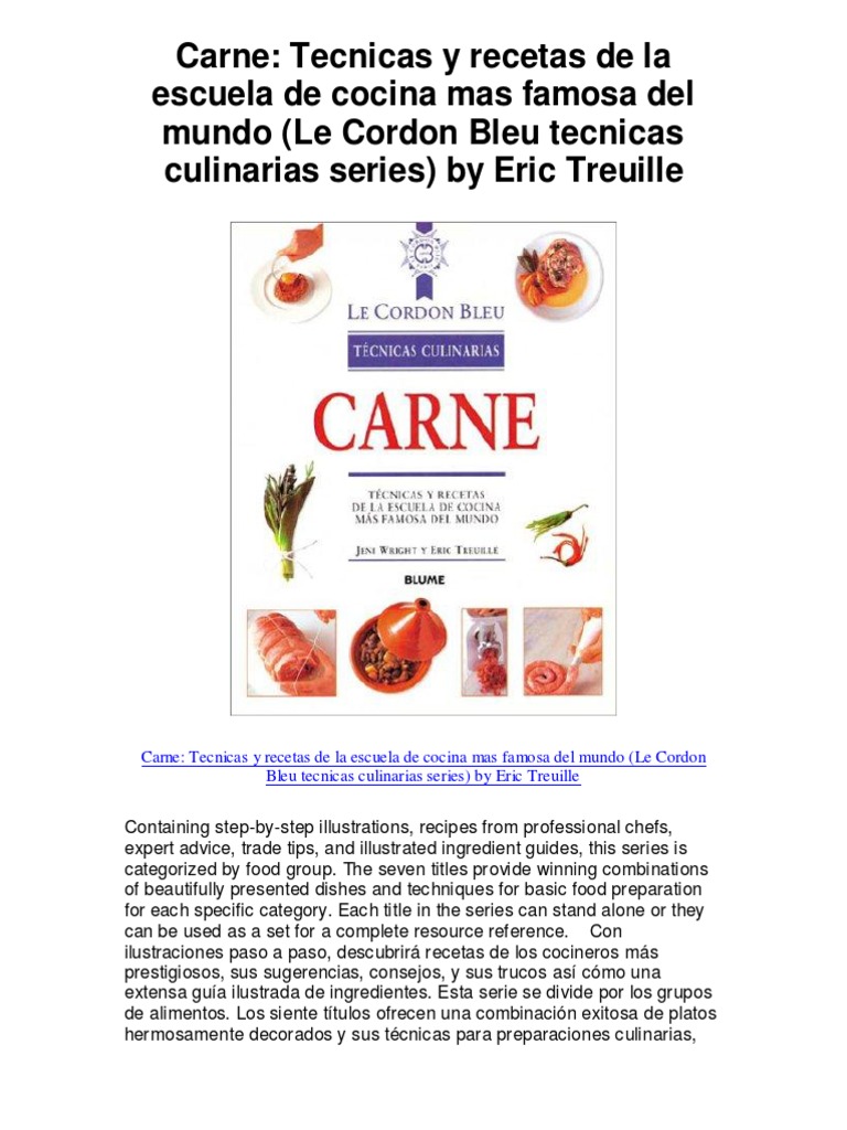Técnicas y recetas de carne Le Cordon Bleu | PDF | Salud y bienestar