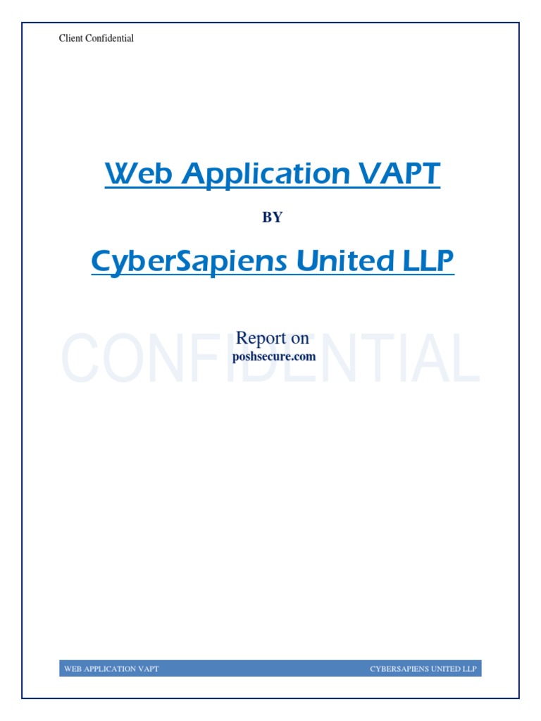 Web Application Vapt Cybersapiens United LLP: Report On | PDF | Http Cookie | Internet & Web