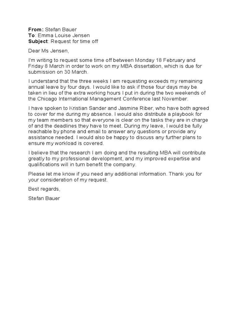 Podanie o Dni Wolne - Request | PDF