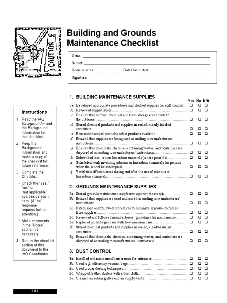School Building Maintenance Checklist | PDF | Building Engineering | Home