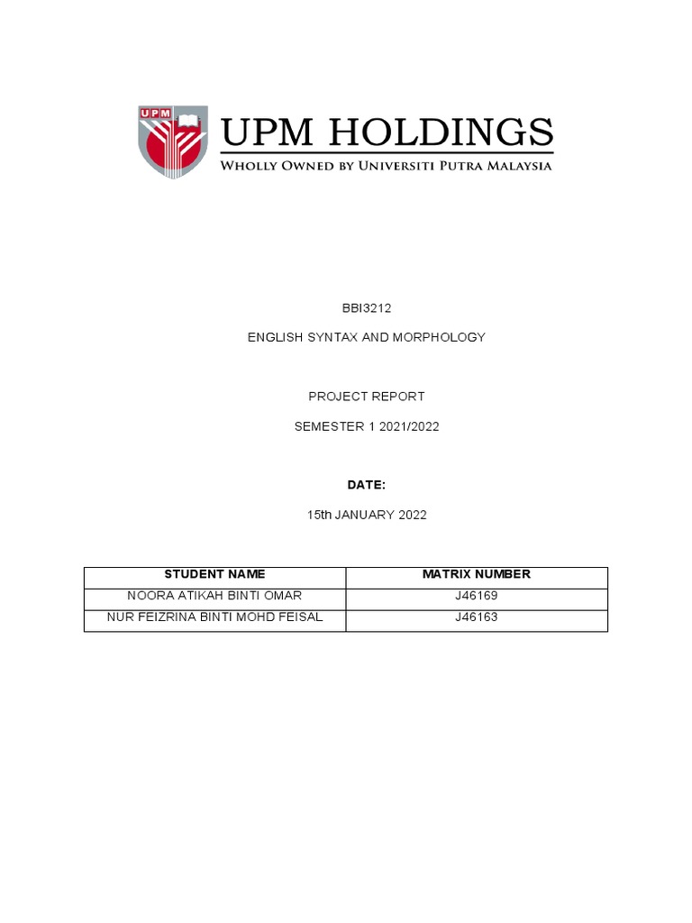 ENGLISH SYNTAX AND MORPHOLOGY - Word Formation Process | PDF | Word | Verb