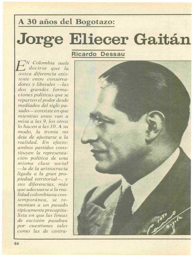 30 Años Del Bogotazo Jorge Eliecer Gaitán | PDF | Colombia | Teorías ...