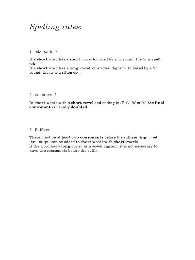 Essential Spelling Rules Guide | PDF