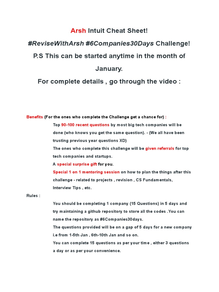 Intuit Cheat Sheet | PDF | Business