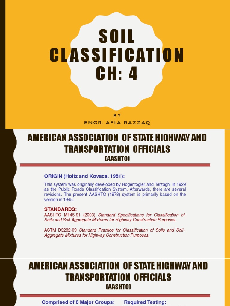CH 4 - Soil Classification (AASHTO) | Download Free PDF | Sedimentology ...