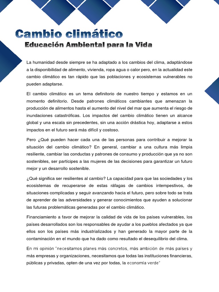 Ensayo-Cambio Climático | PDF