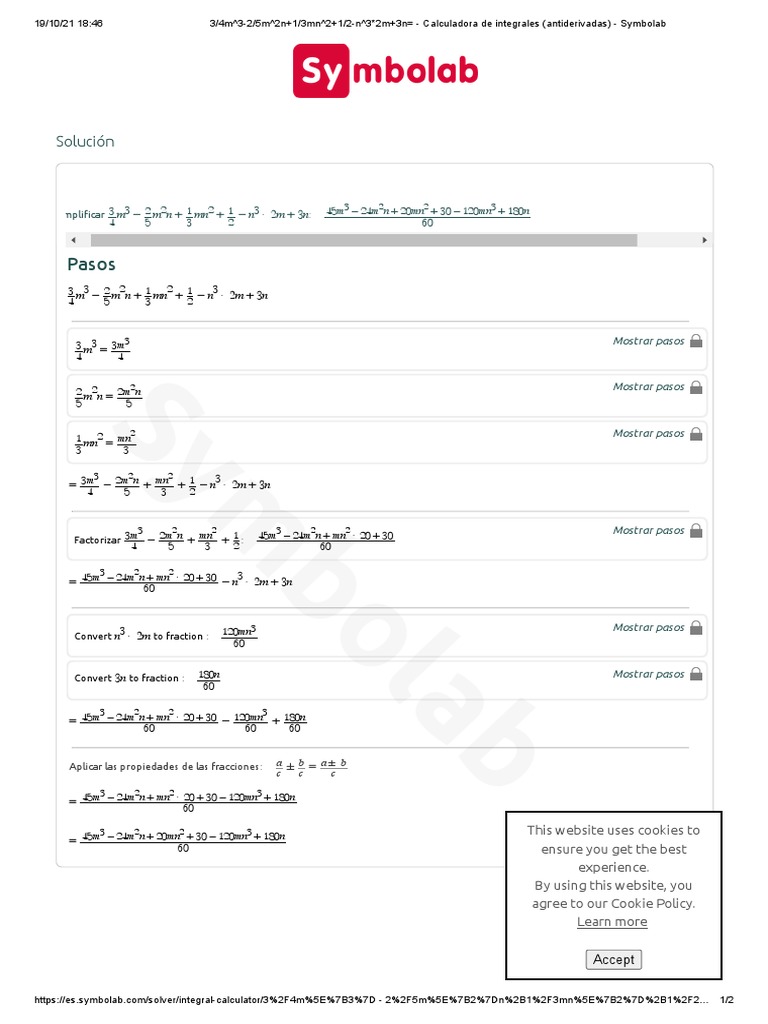 3 - 4m 3-2 - 5m 2n+1 - 3mn 2+1 - 2-n 3 - 2m+3n - Calculadora de Integrales (Antiderivadas ...
