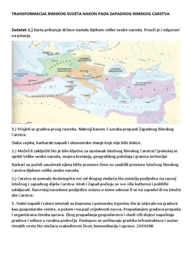 TRANSFORMACIJA RIMSKOG SVIJETA NAKON PADA ZAPADNOG RIMSKOG CARSTVA ...