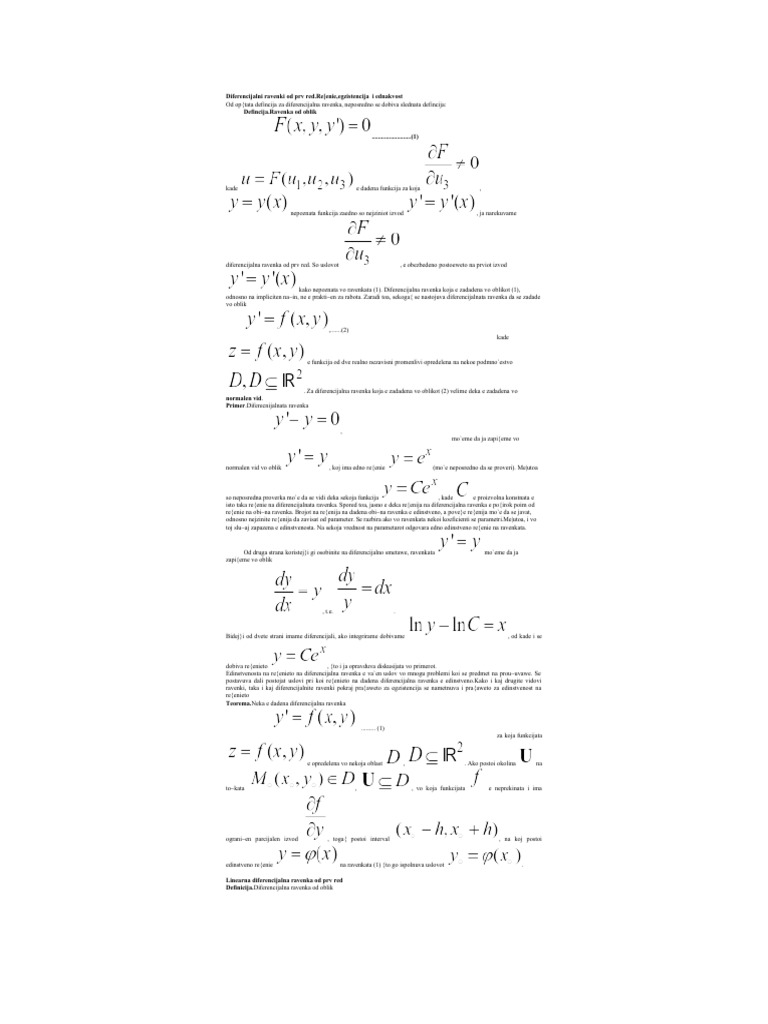 Diferencijalni Ravenki Od PRV Red | PDF
