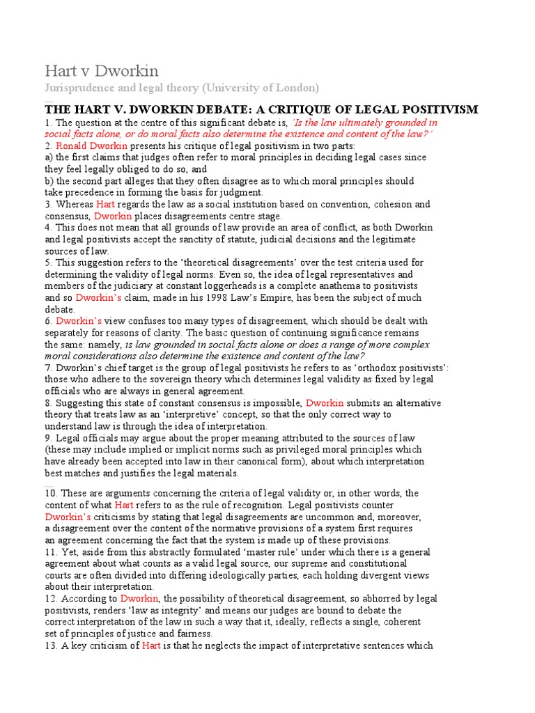 Hart-Dworkin Debate on Legal Positivism | PDF | Jurisprudence | Justice