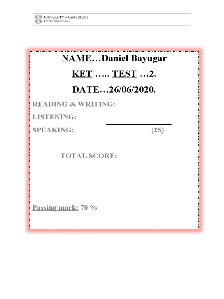KEY - Answer Sheet - Formato Word | PDF