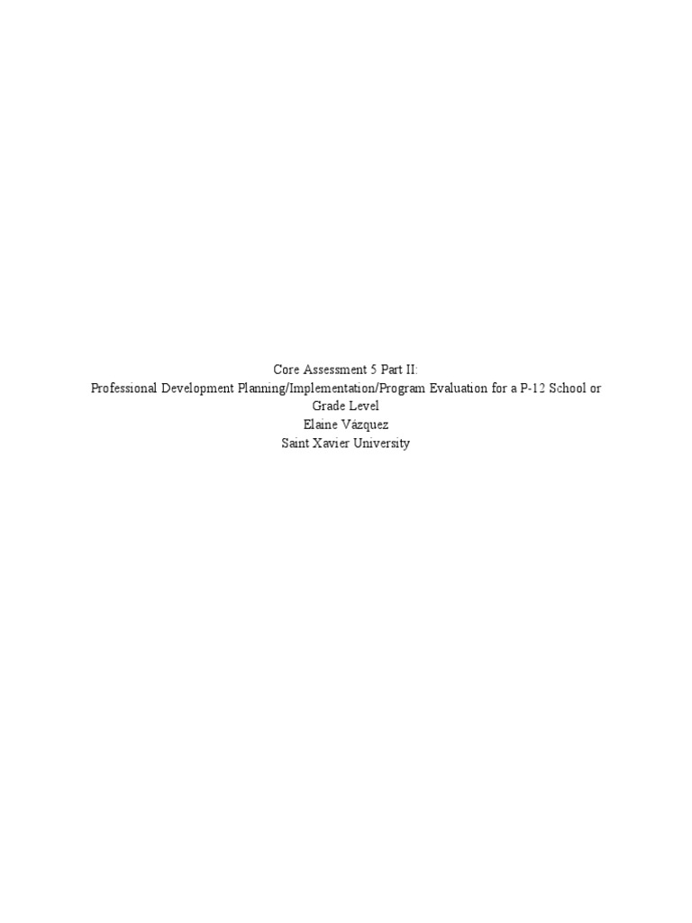 Professional Development Plan For Literacy - 2011-2012 | PDF | Teachers ...