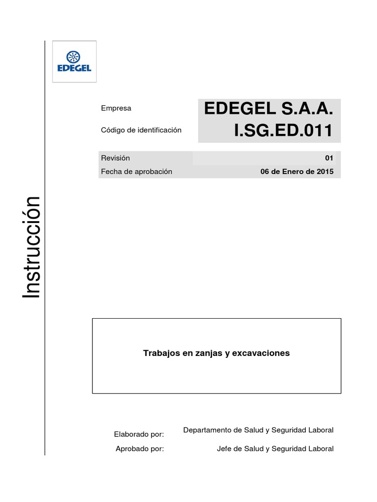 Zanjas | PDF | Seguridad y salud ocupacional | Agua