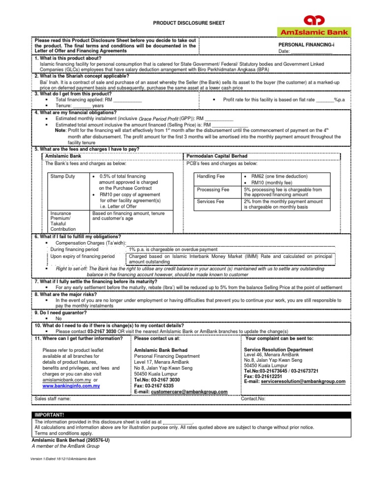 AmBank Personal Financing-i Overview | PDF | Finance & Money Management