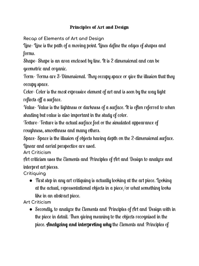 Visual Arts Notes | PDF | The Arts | Aesthetics