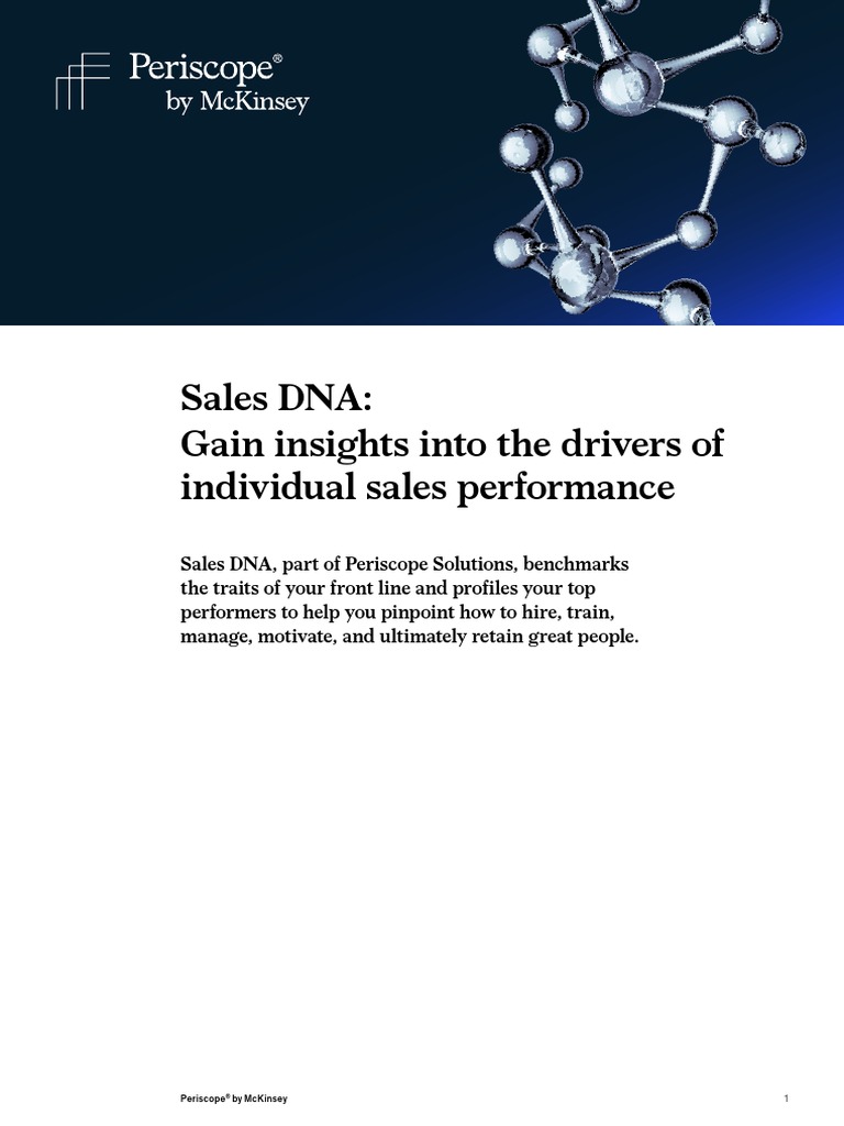 Sales DNA: Gain Insights Into The Drivers of Individual Sales ...
