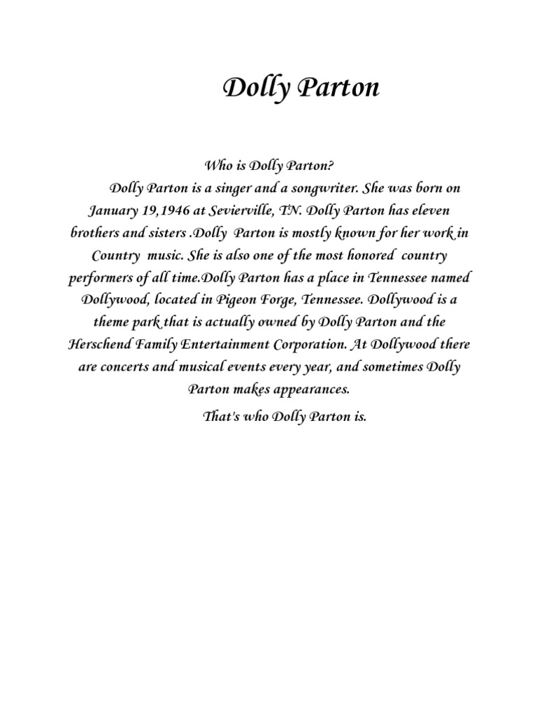 Dolly Parton | PDF | Language Arts & Discipline | Art