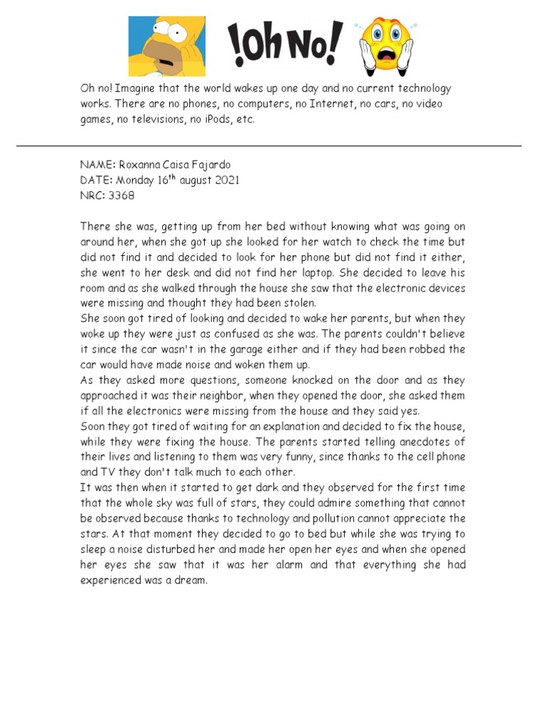 WRITING 2 UNIT 11 What-If-There-Was-No-Technology | PDF | Art | Wellness