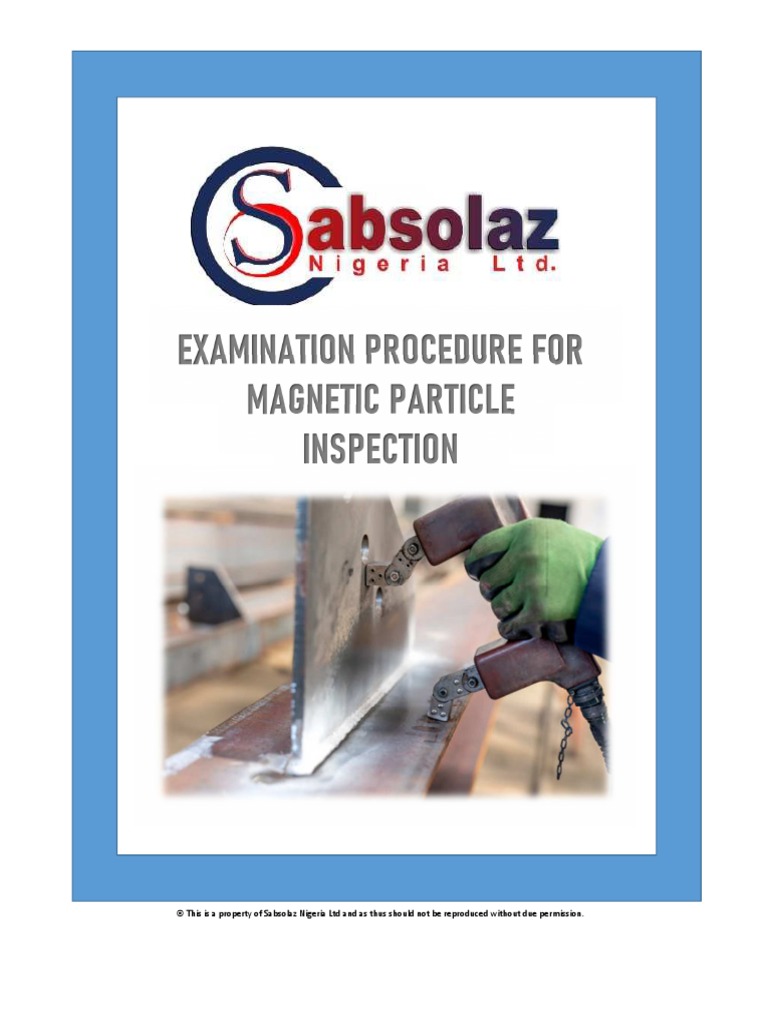 Examination Procedure For Magnetic Particle Inspection | PDF ...