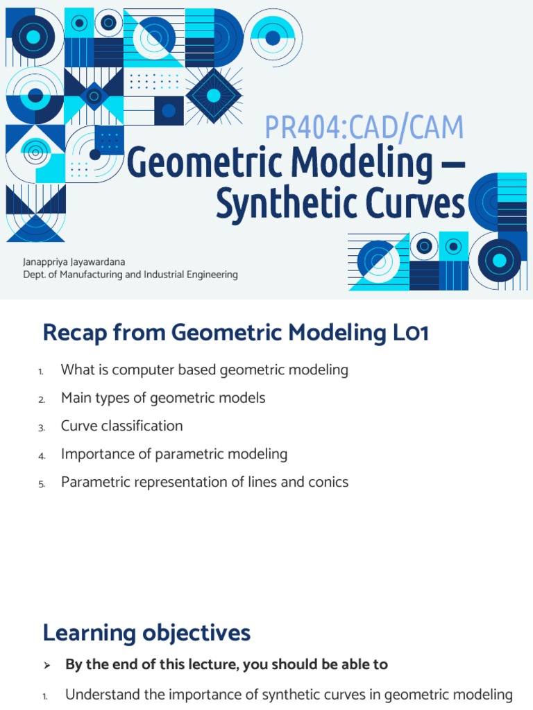 Geometric Modeling - Synthetic Curves: PR404:CAD/CAM | PDF | Spline ...