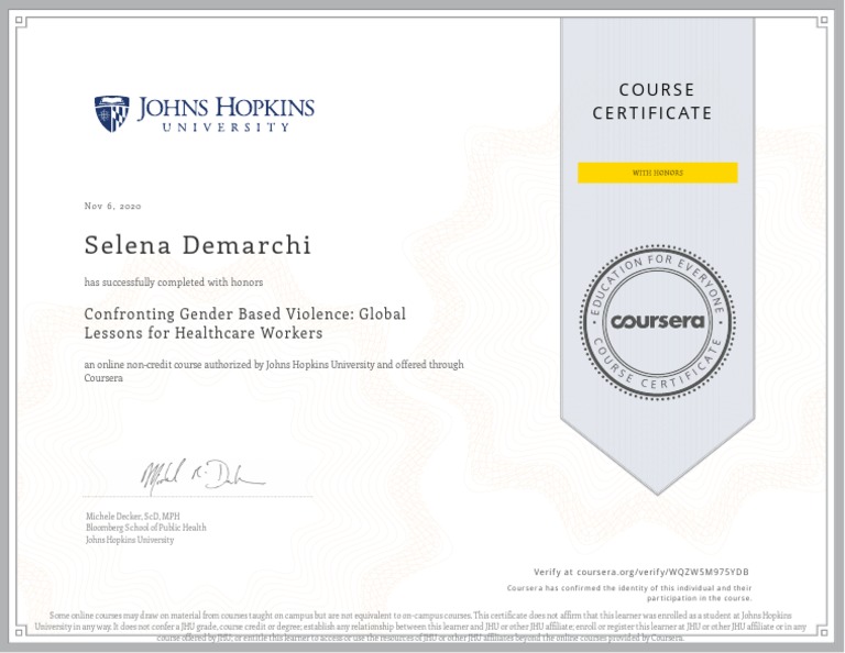 Coursera WQZW5M975YDB | PDF | Johns Hopkins University